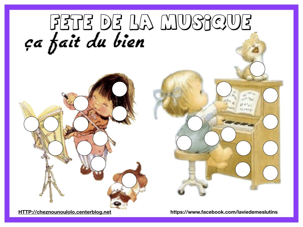 DOSSIER FETE DE LA MUSIQUE coloriage gommettes