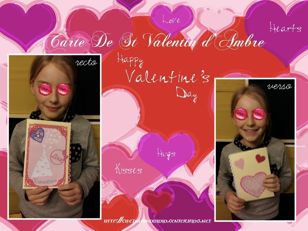 1ERE CARTE DE ST VALENTIN D'AMBRE EN SCRAPBOOKING
